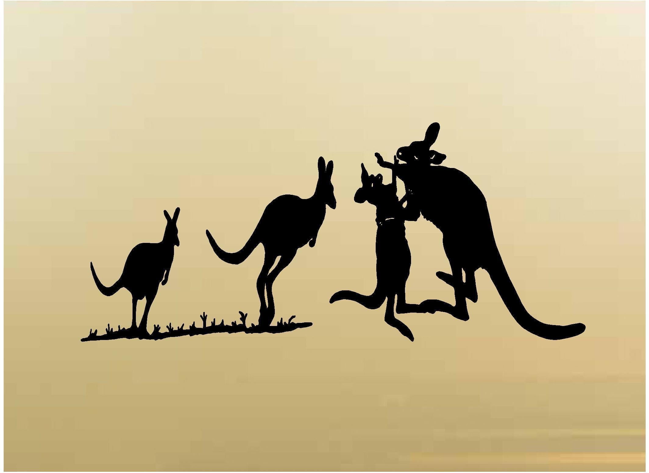 Zoo Safari Kangaroo Wall Decals Mural Home Decor Vinyl Nursery Stickers ...