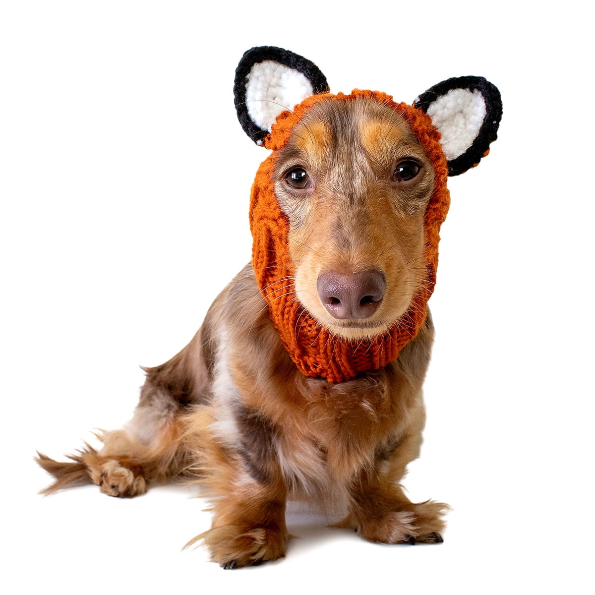 Zoo Snoods Fox Costume - Warm Knit Dog Snood Ear Wrap for Pets, Warm ...