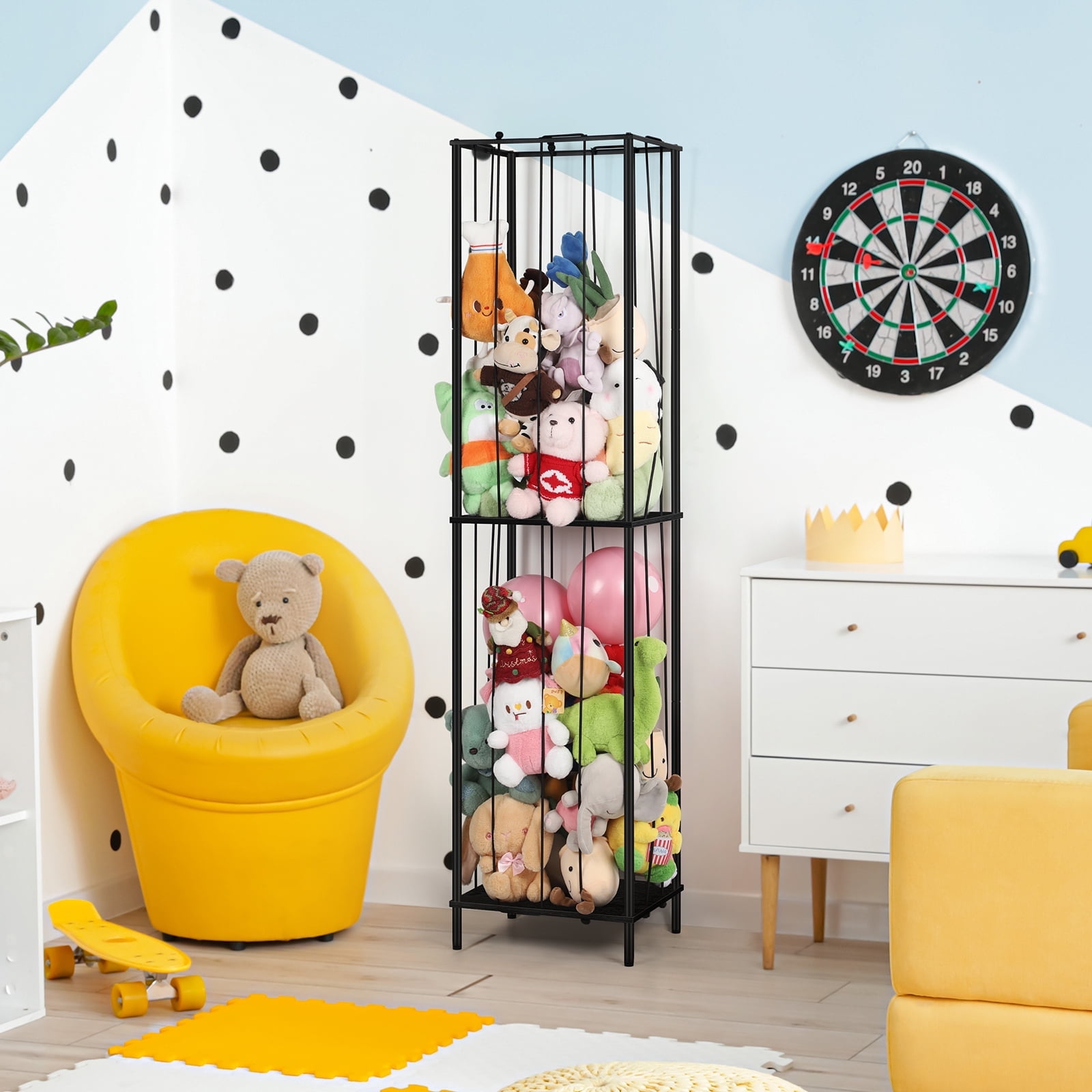 Zoo Storage Stuffed Animal Rack PVC Plush Storage Rack with Elastic ...