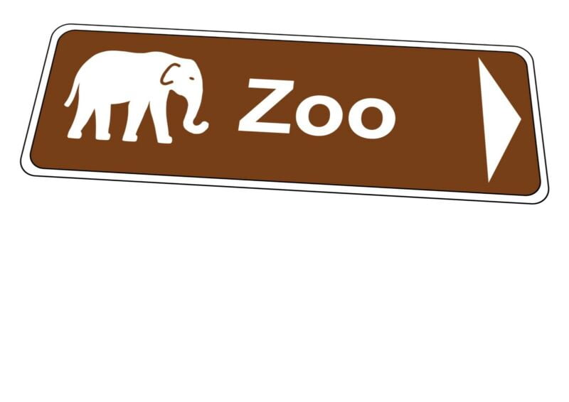 Zoo Tourist Sign Novelty Tourist Attraction Zoo Sign Tourist Elephant ...