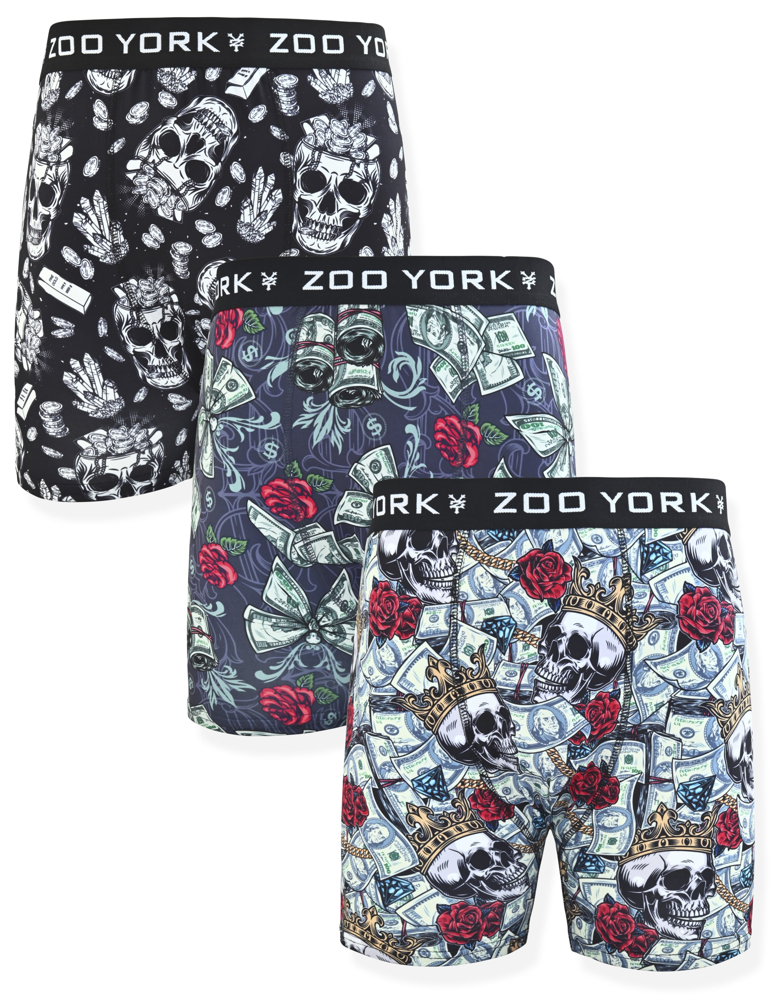 Zoo York Men's 3 Pack Boxer Briefs - 360 Stretch Print Premium ...