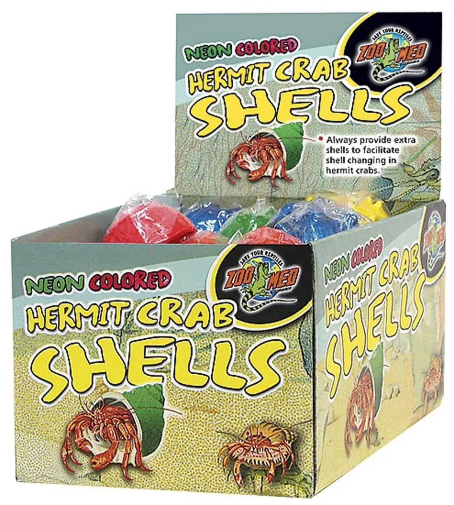 ZooMed Hermit Crab Neon Shells 36 PC Counter Display - Walmart.com