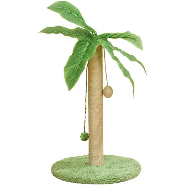 ZooZoo 33" Cat Scratching Post, Coconut Palm, Sisal Scratch Pole and ...