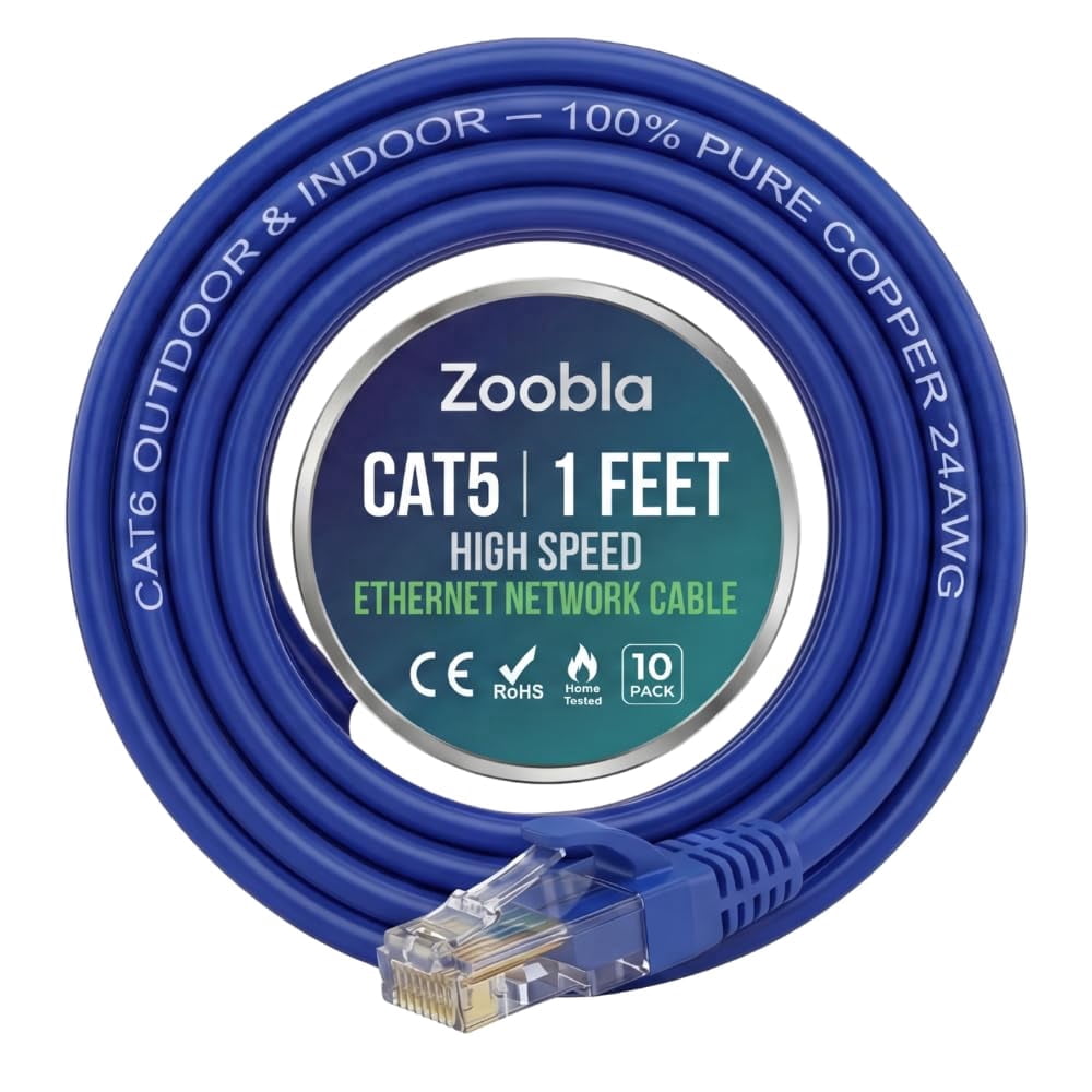 Zoobla - Cat5e UTP Ethernet Patch Cable, Pure Copper LAN Cable with ...
