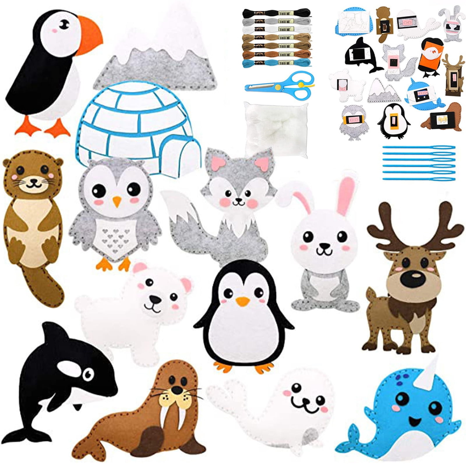 Zoodiy Crafts Animal Felt Sewing Kit, Educational Diy Craft Set For ...