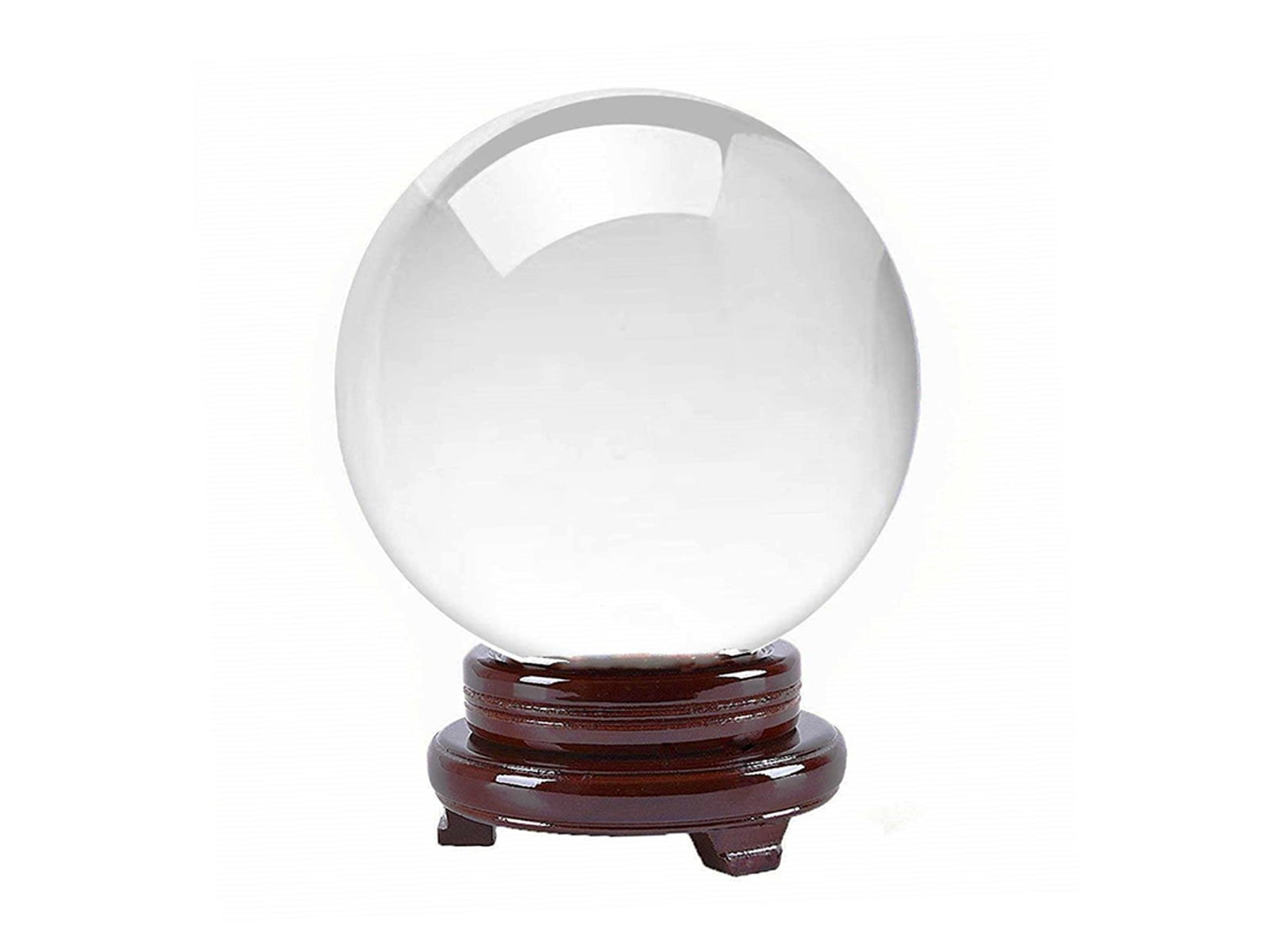 Zoogamo 110MM Clear Crystal Ball with Wood Stand – K9 Glass Crystal ...