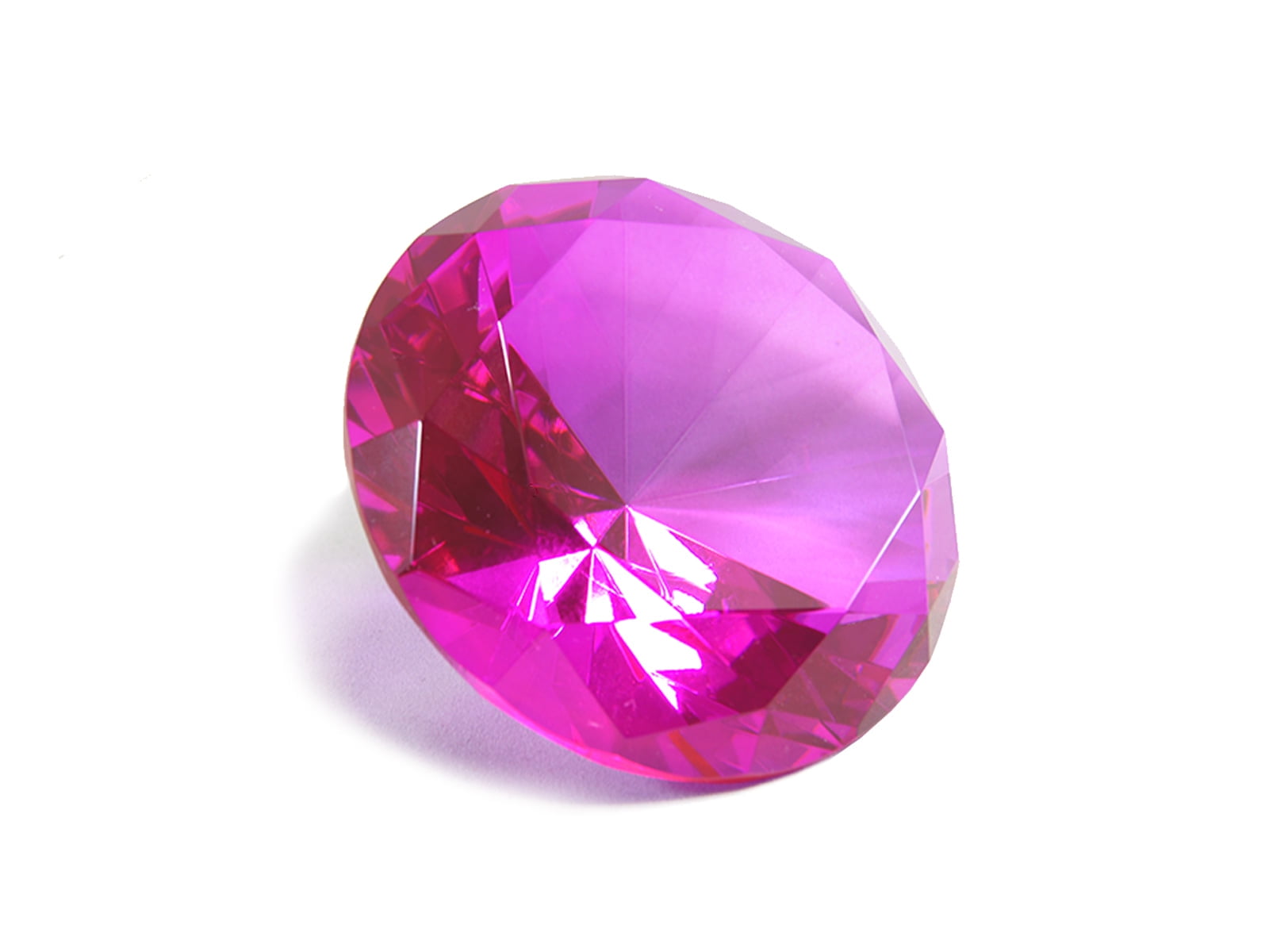 Zoogamo 120mm Pink Diamond Shaped Glass Crystal Paperweight Home Office ...