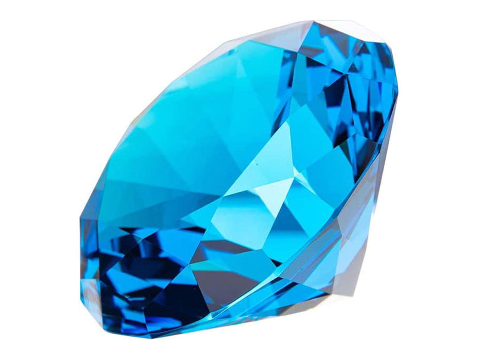 Zoogamo 2” / 60 mm Turquoise Diamond Shaped Glass Crystal Paperweight ...