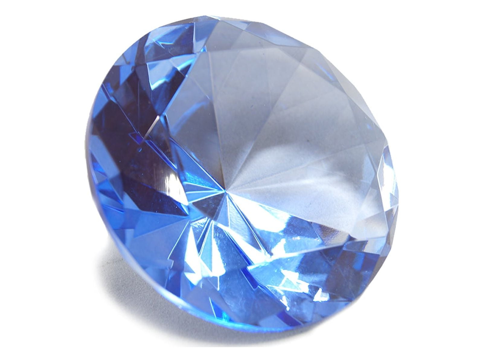 Zoogamo 3” / 80 mm Light Blue Diamond Shaped Glass Crystal Paperweight ...