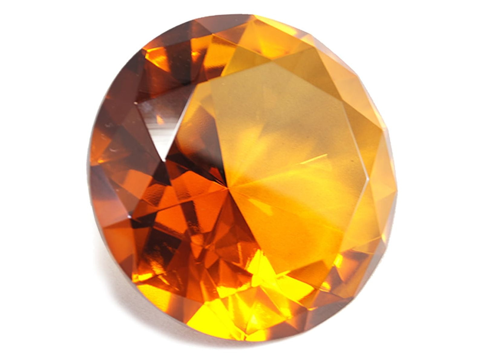 Zoogamo 4” / 100 mm Amber Diamond Shaped Glass Crystal Paperweight ...
