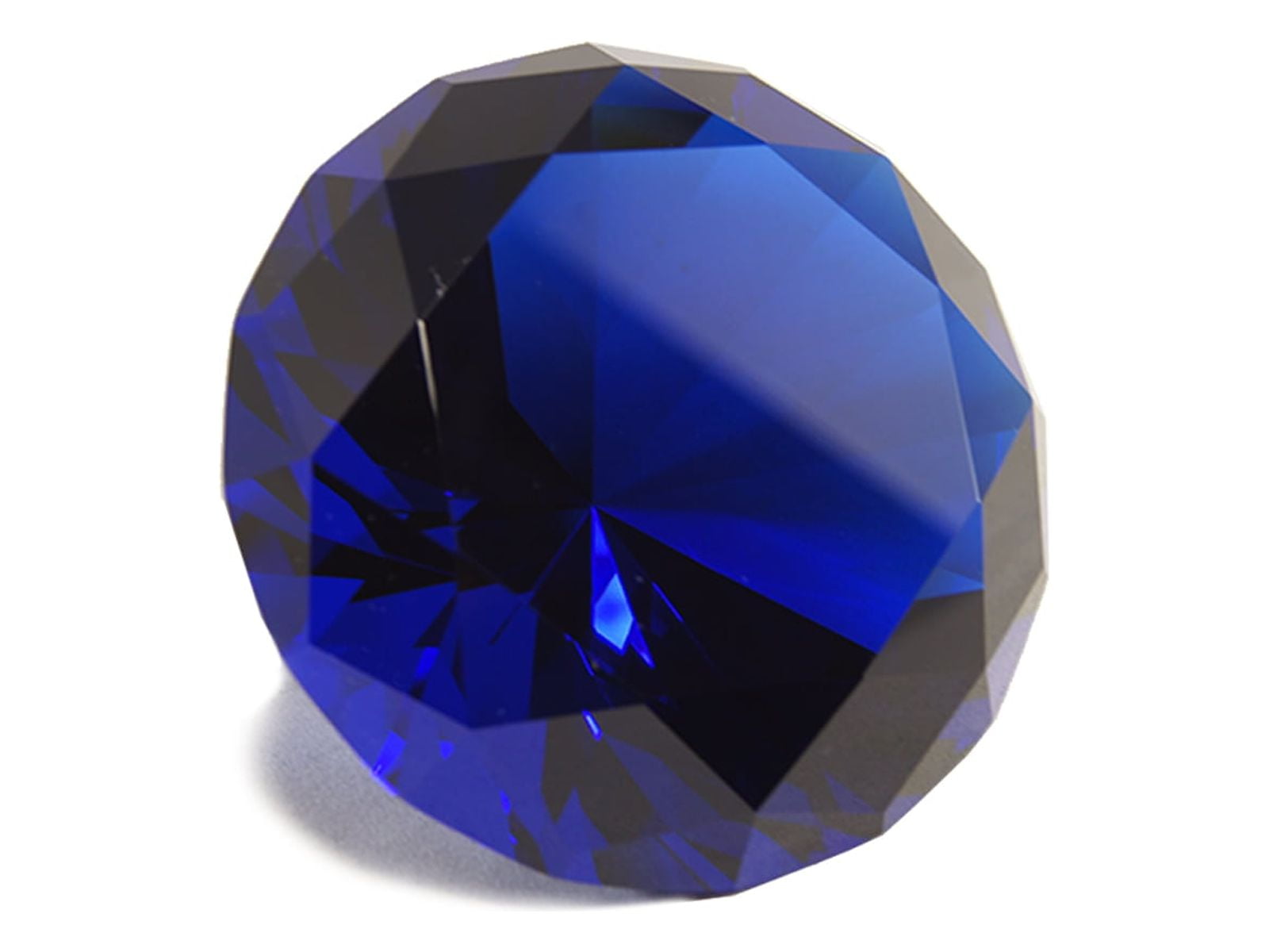 Zoogamo 4” / 100 mm Dark Blue Diamond Shaped Glass Crystal Paperweight ...