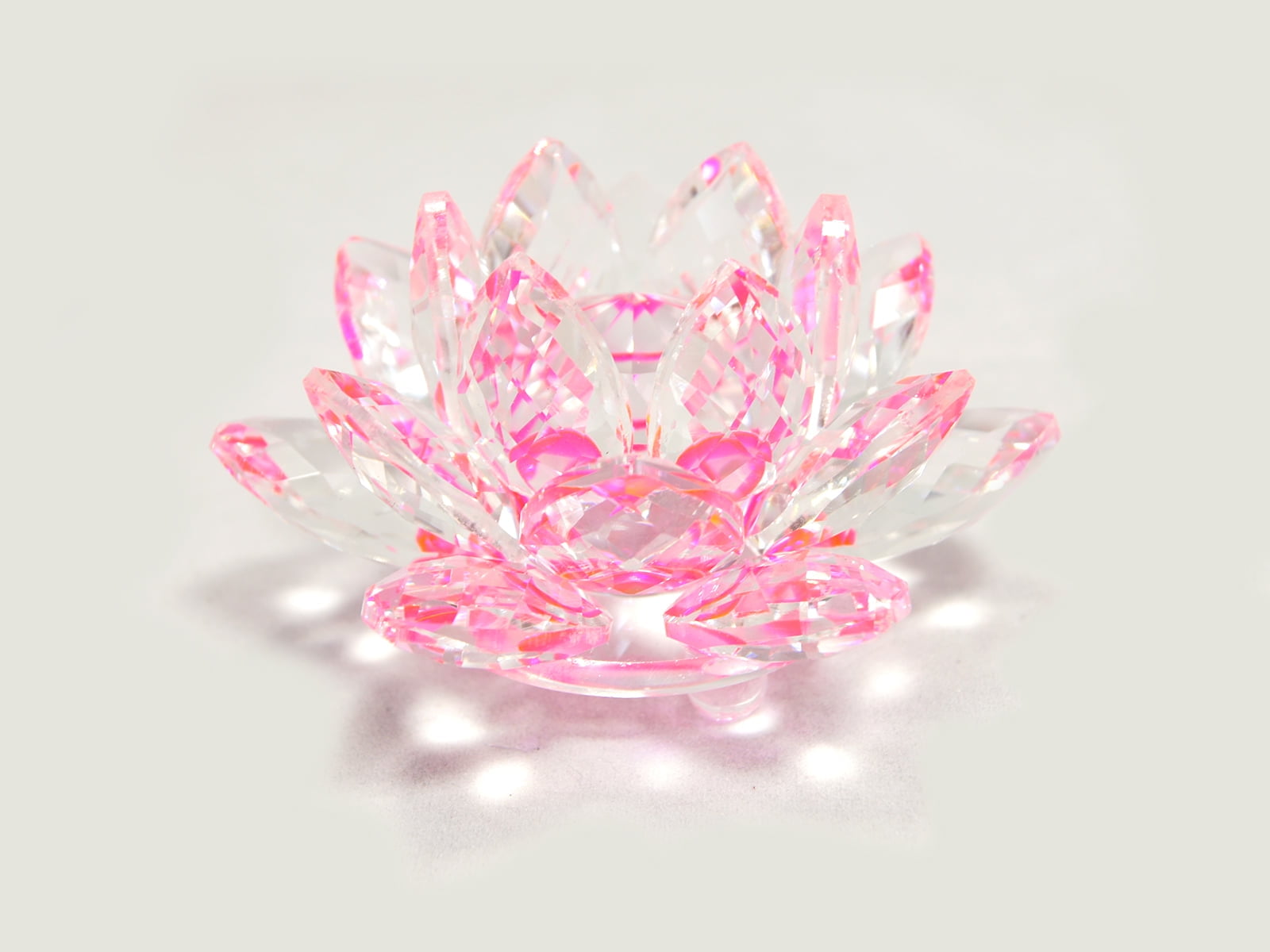 Zoogamo 5" Pink Crystal Lotus Flower – Glass Home Decor for Feng Shui ...