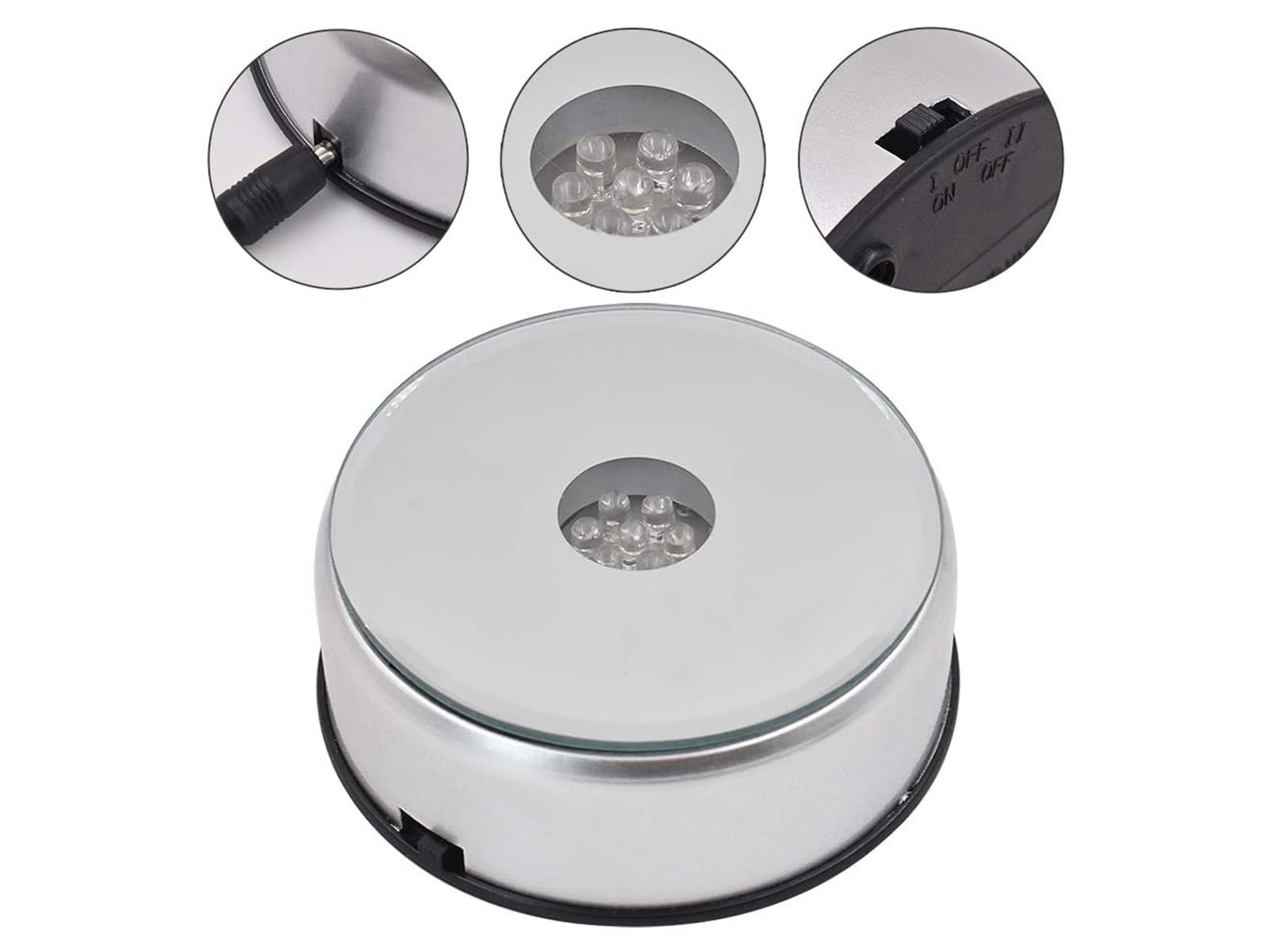 Zoogamo 7 Led Rotating Light Display Base 4 Color Changing Stand with ...