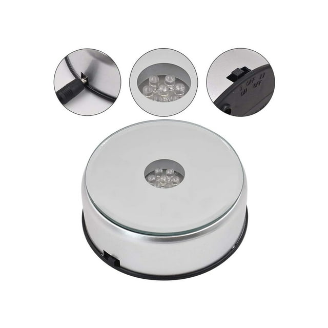 Zoogamo 7 Led Rotating Light Display Base 4 Color Changing Stand with ...