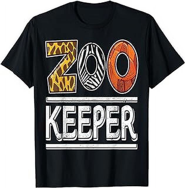 Zookeeper Safari Costume Adult Kids Animal Print Zoo Keeper T-Shirt ...