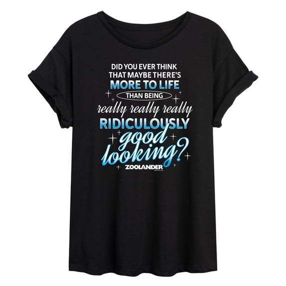 Zoolander - Ridiculously Good Looking - Juniors Oversized Graphic T ...