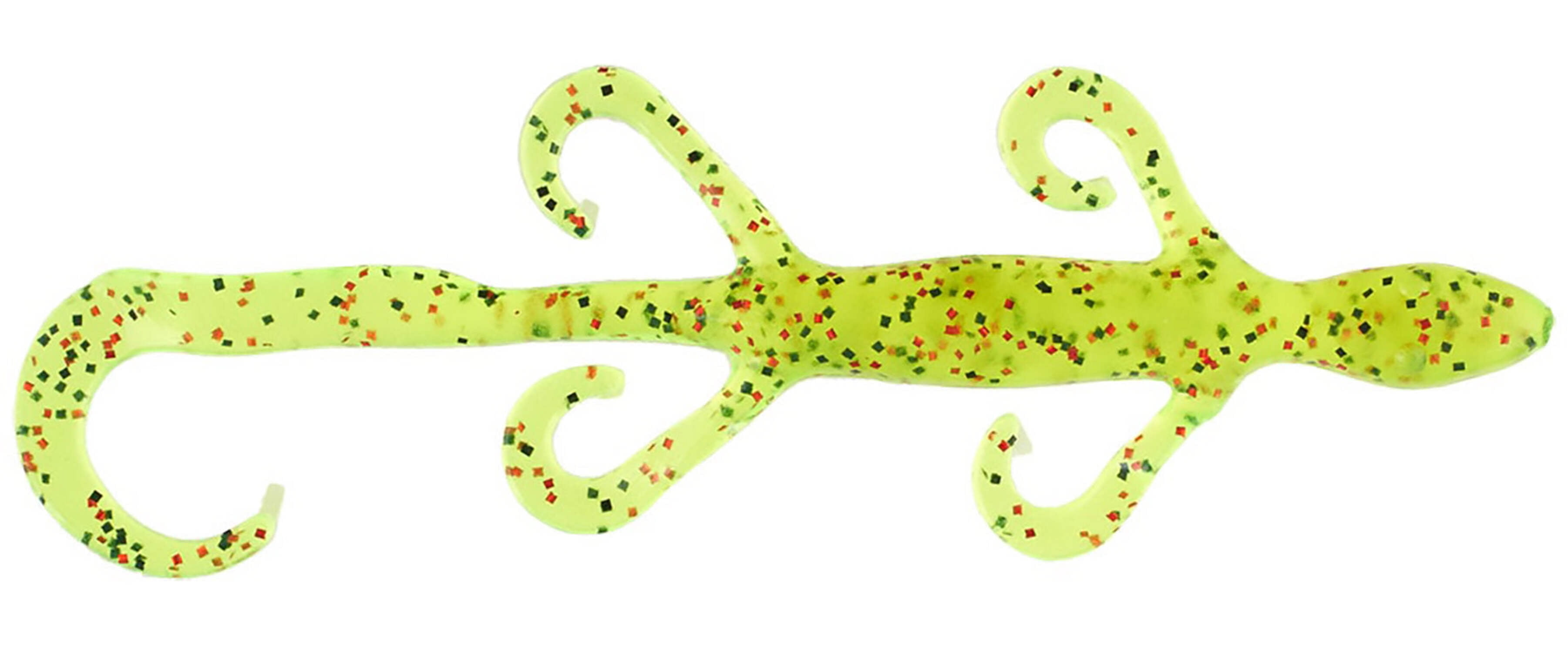 Zoom 002-118 Chartreuse Pepper Red Lizard 6" Soft Plastic Fishing Lure ...