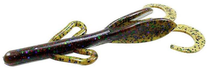Zoom 042-332 Green Pumpkin Candy Red Baby Brush Hog 5" Creature Lure ...