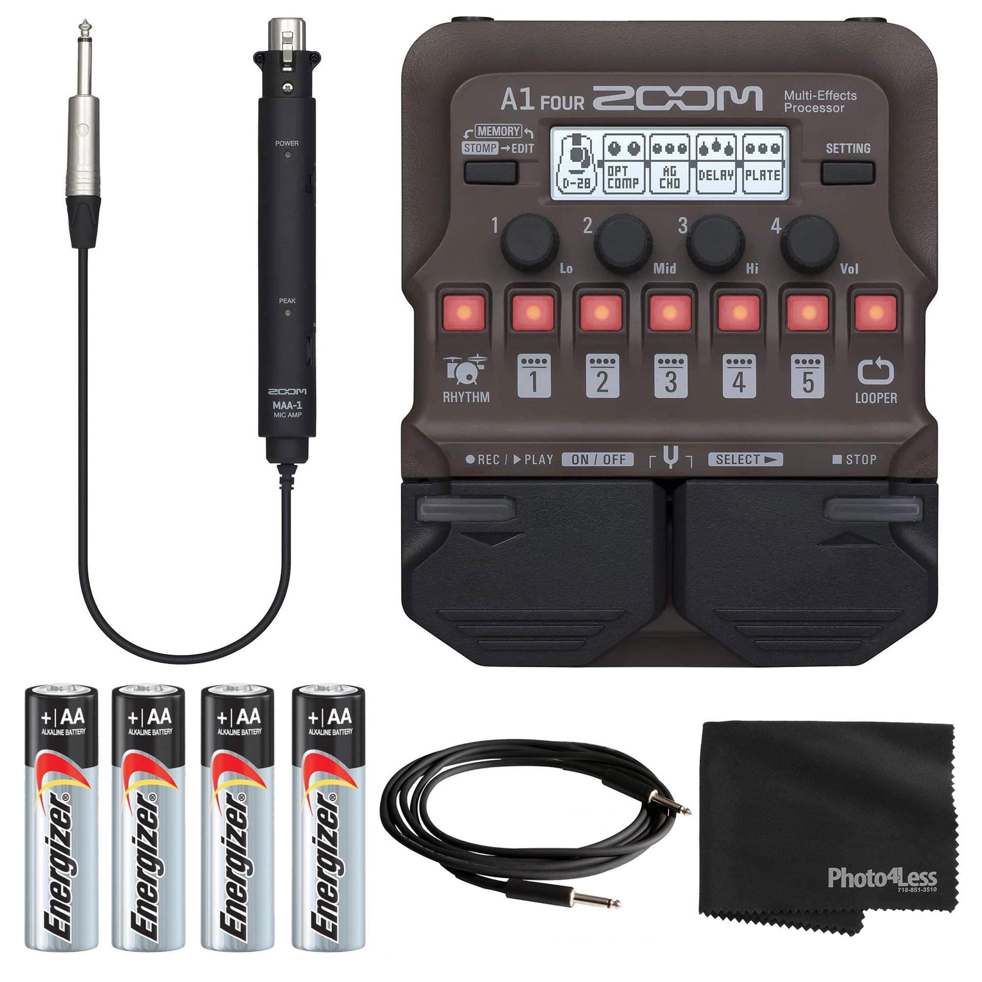 Zoom A1 FOUR Acoustic Instrument Multi-Effects Processor Pedal for ...