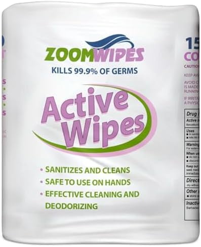 Zoom Active Cleaning Wipes Bulk 6000 Count (4 Rolls of 1500 ...
