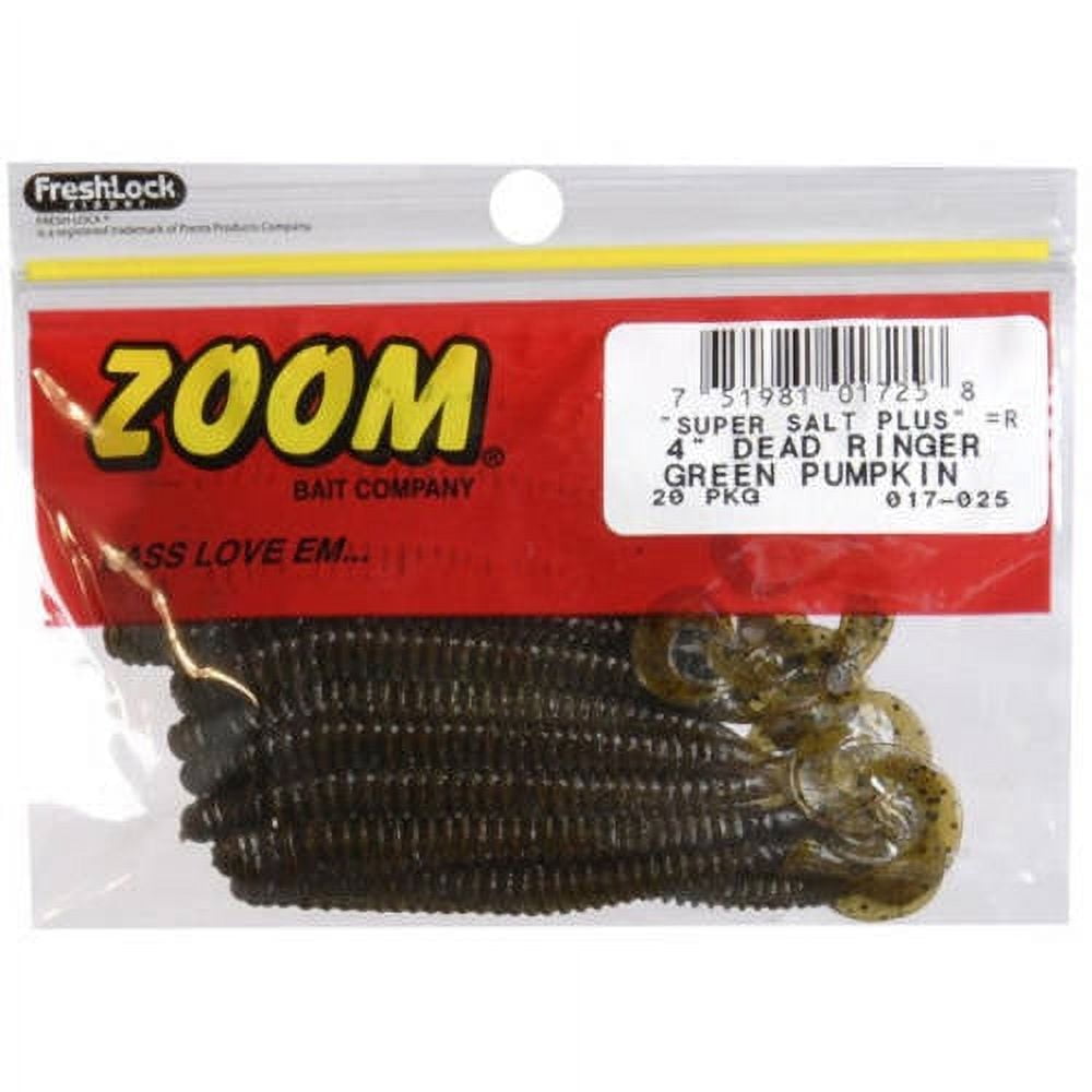 Zoom Dead Ringer Green Pumpkin 4" Soft Plastic Worm - Walmart.com