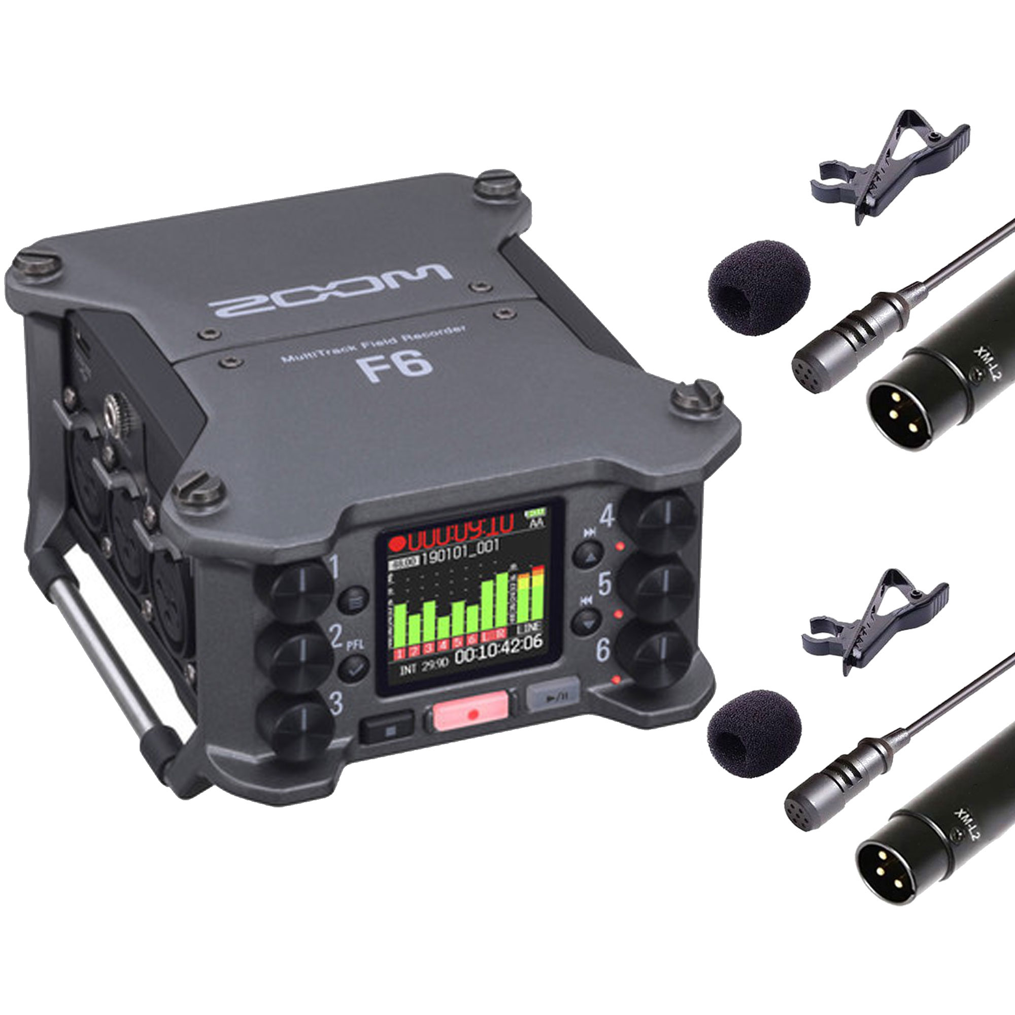 Zoom F6 6-Input / 14-Track Multi-Track Field Recorder with 2x Wired XLR ...