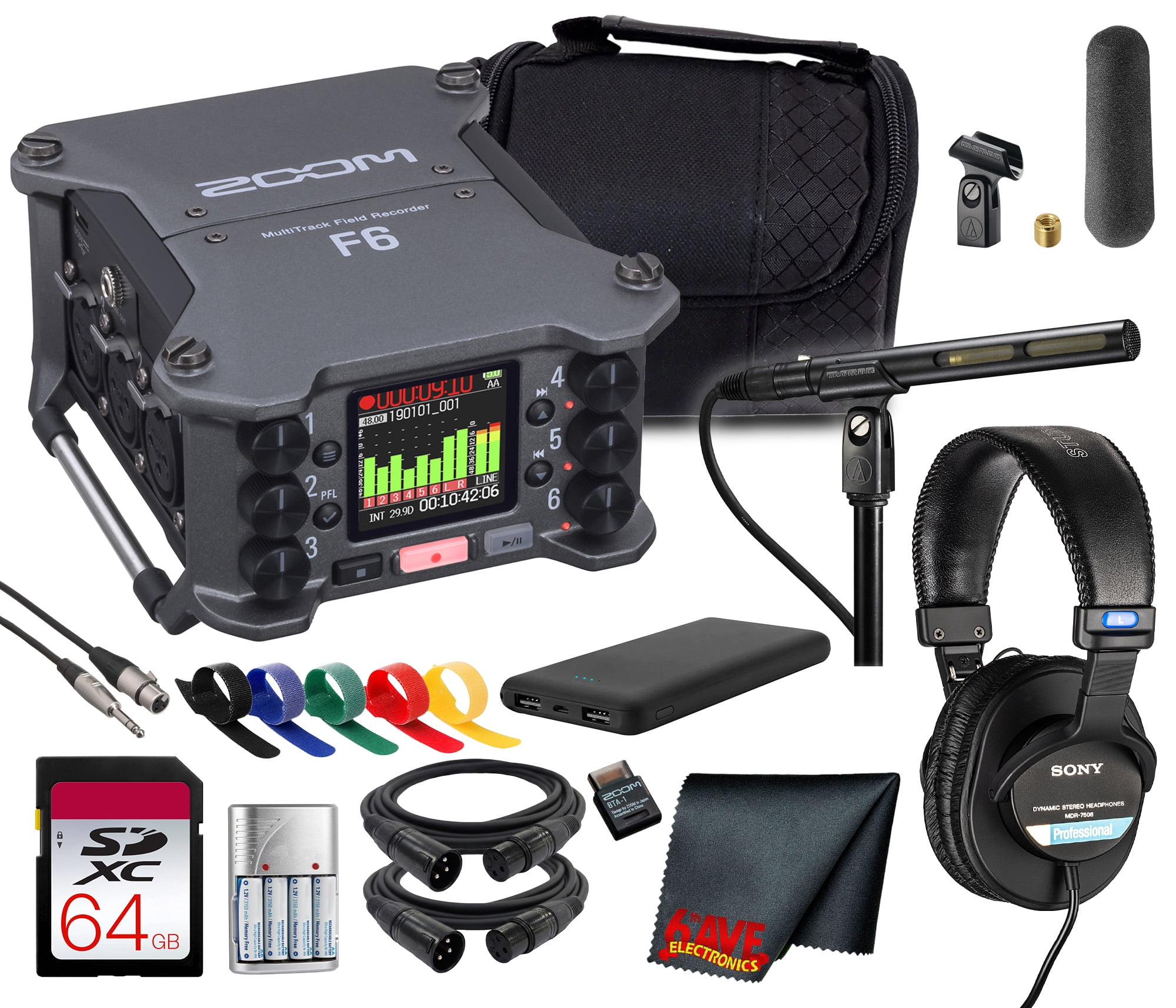 Zoom F6 Compact Production Sound Recorder, 6-Channel 32-Bit Float ...