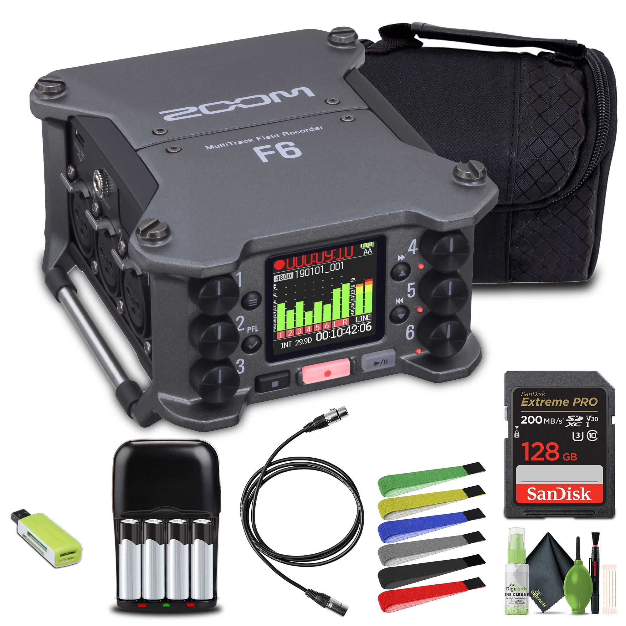 Zoom F6 Professional Field Audio Recorder Bundle with Accessories ...