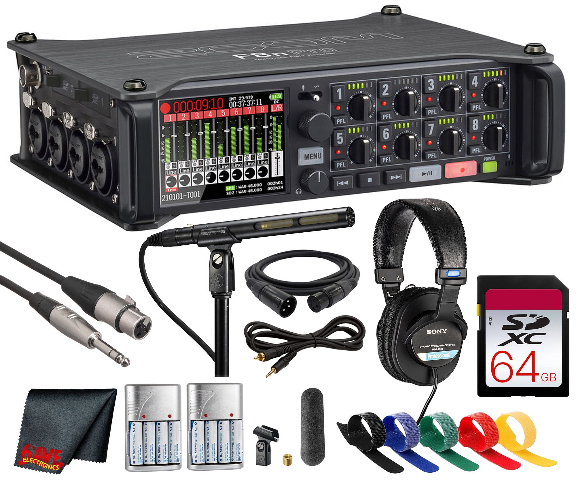 Zoom F8n Pro Professional Field Recorder / Mixer, 32-bit/192 kHz ...