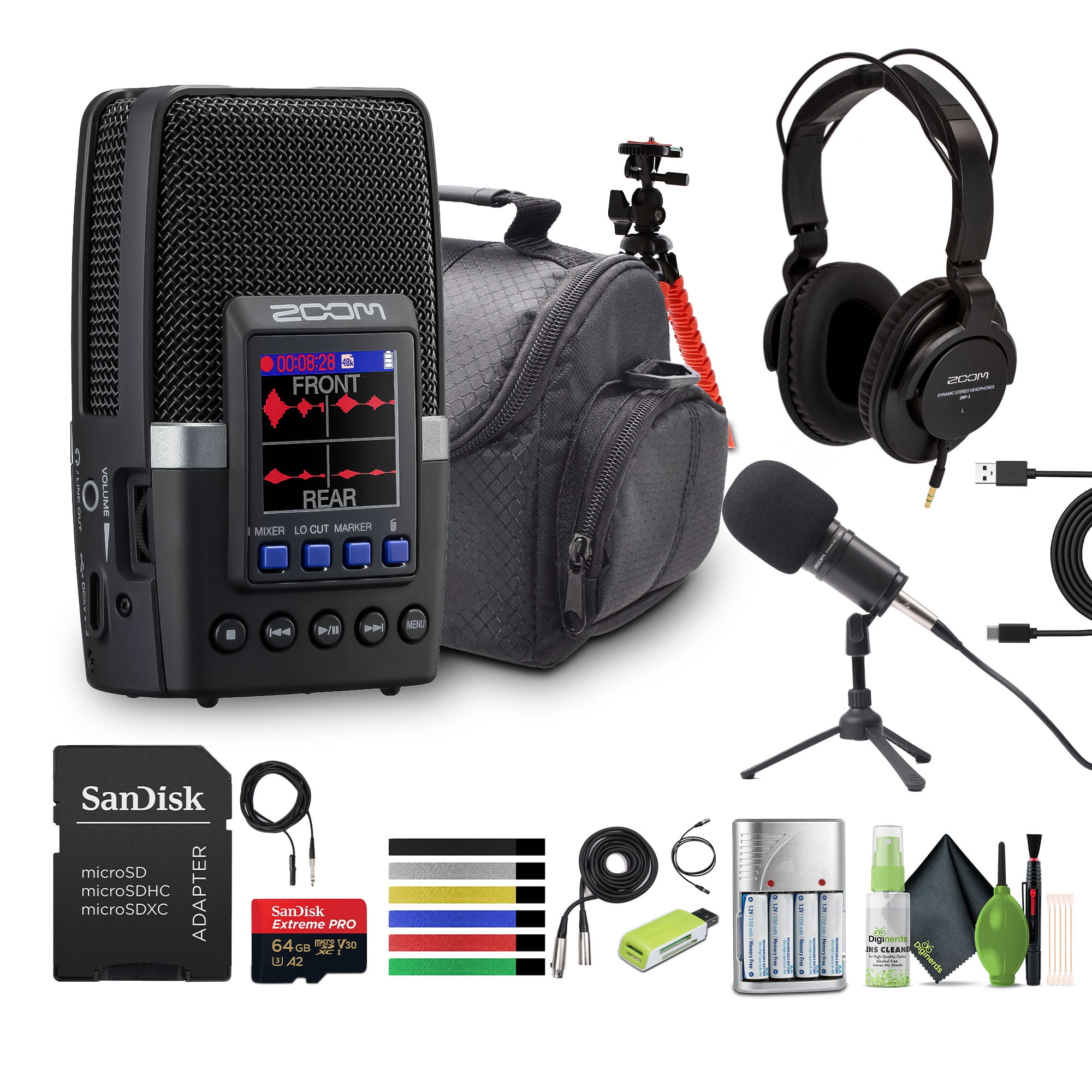 Zoom H2essential Multi-Mic 32-Bit Float Handy Recorder Bundle With Zoom ...