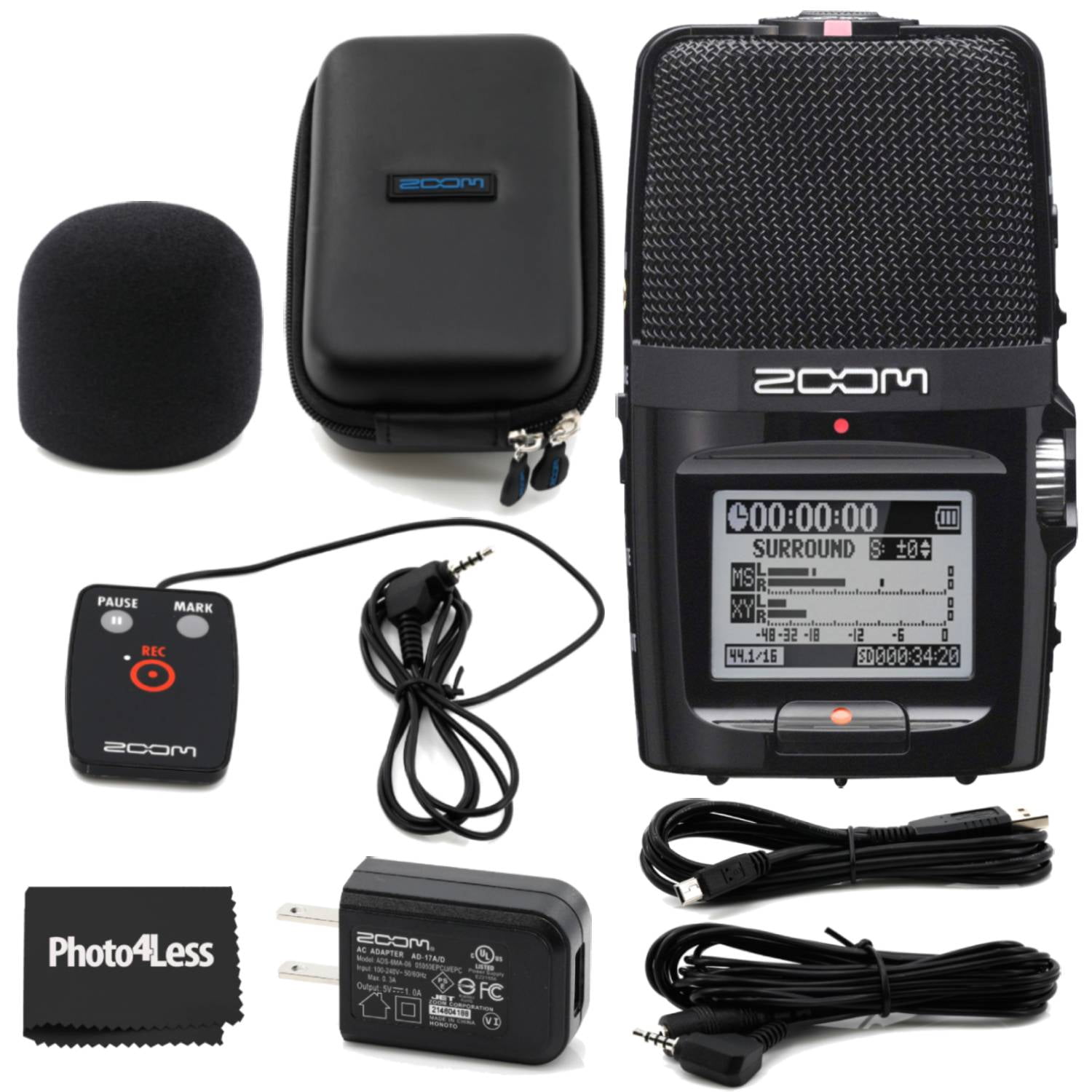 Zoom H2n Audio Recording Handheld Microphone with SPH-2n Accessory Pack ...