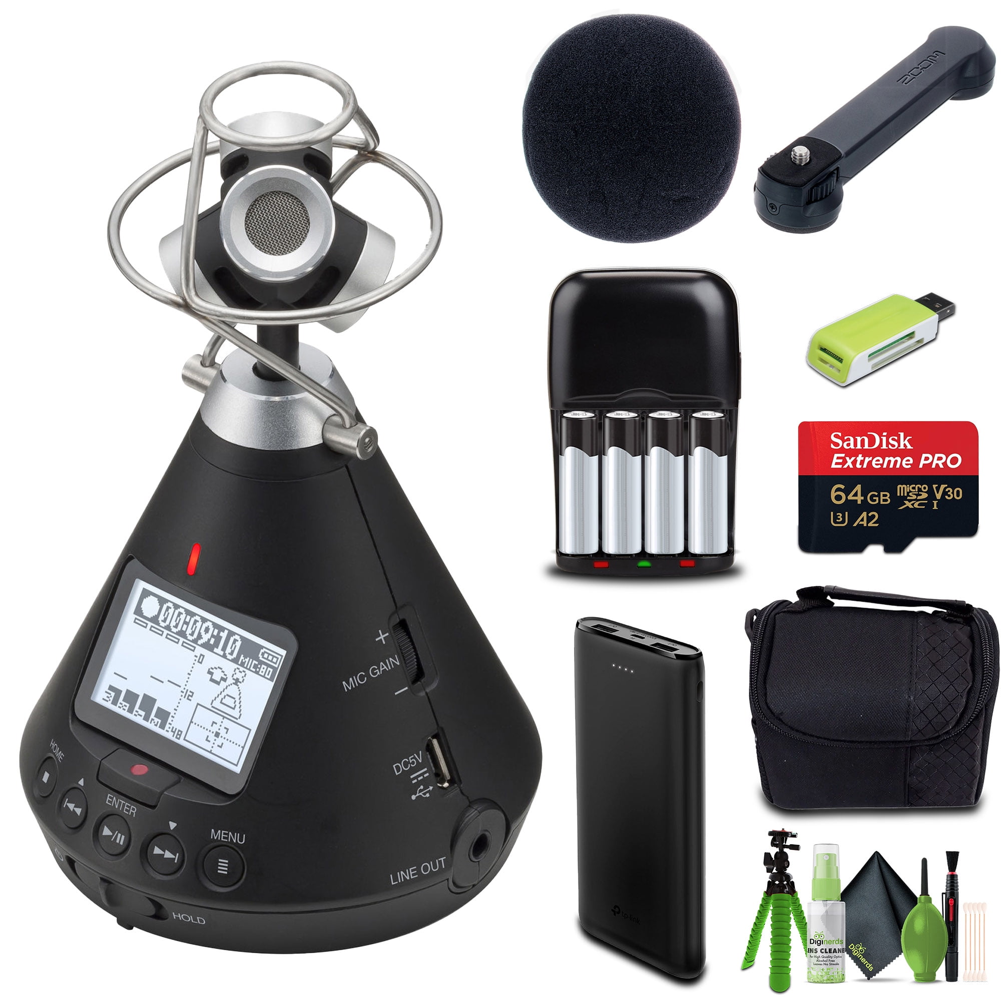 Zoom H3-VR 360° Audio Recorder Records Ambisonics with Accessories ...