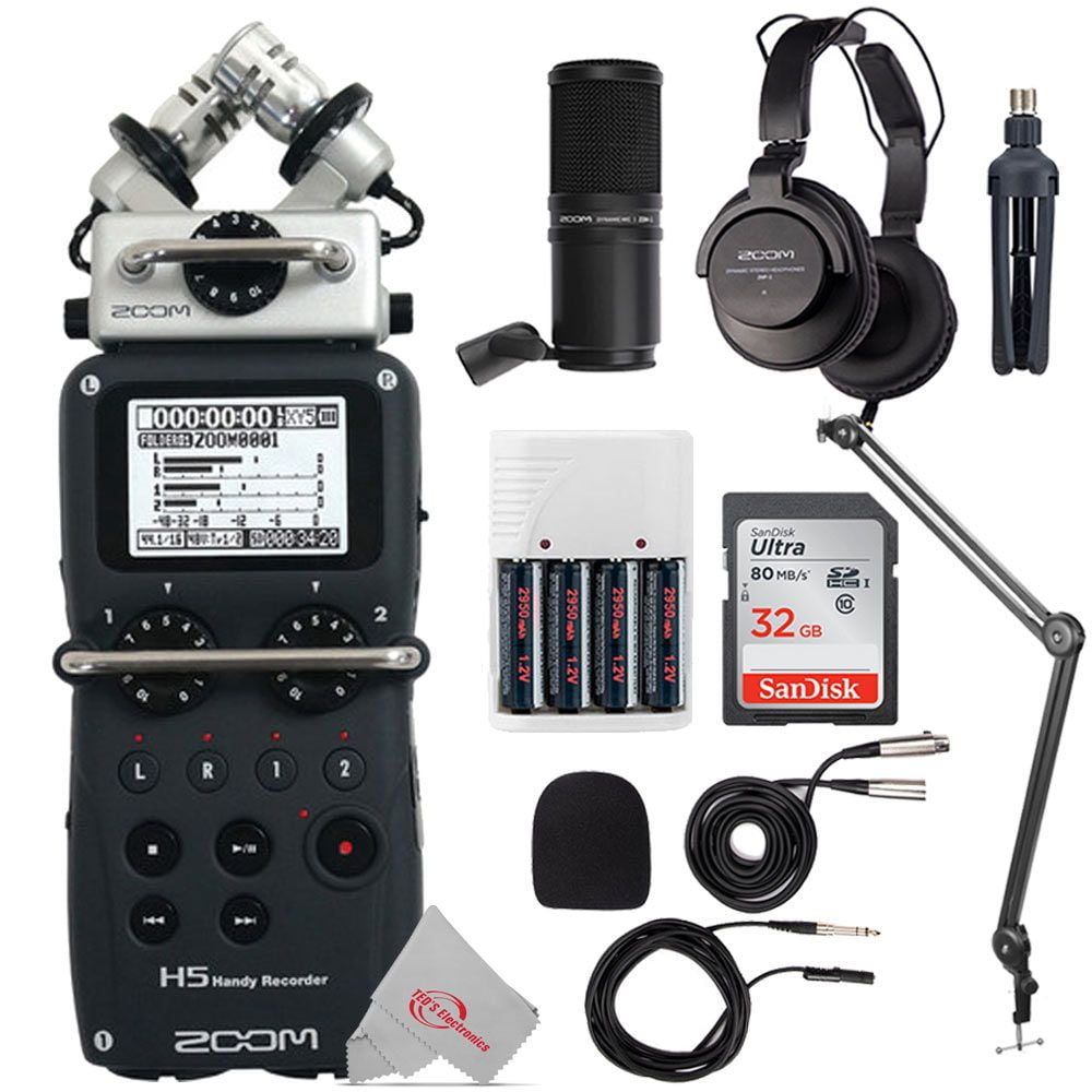 Zoom H5 4-Input / 4-Track Digital Recorder with Podcast Accessory ...