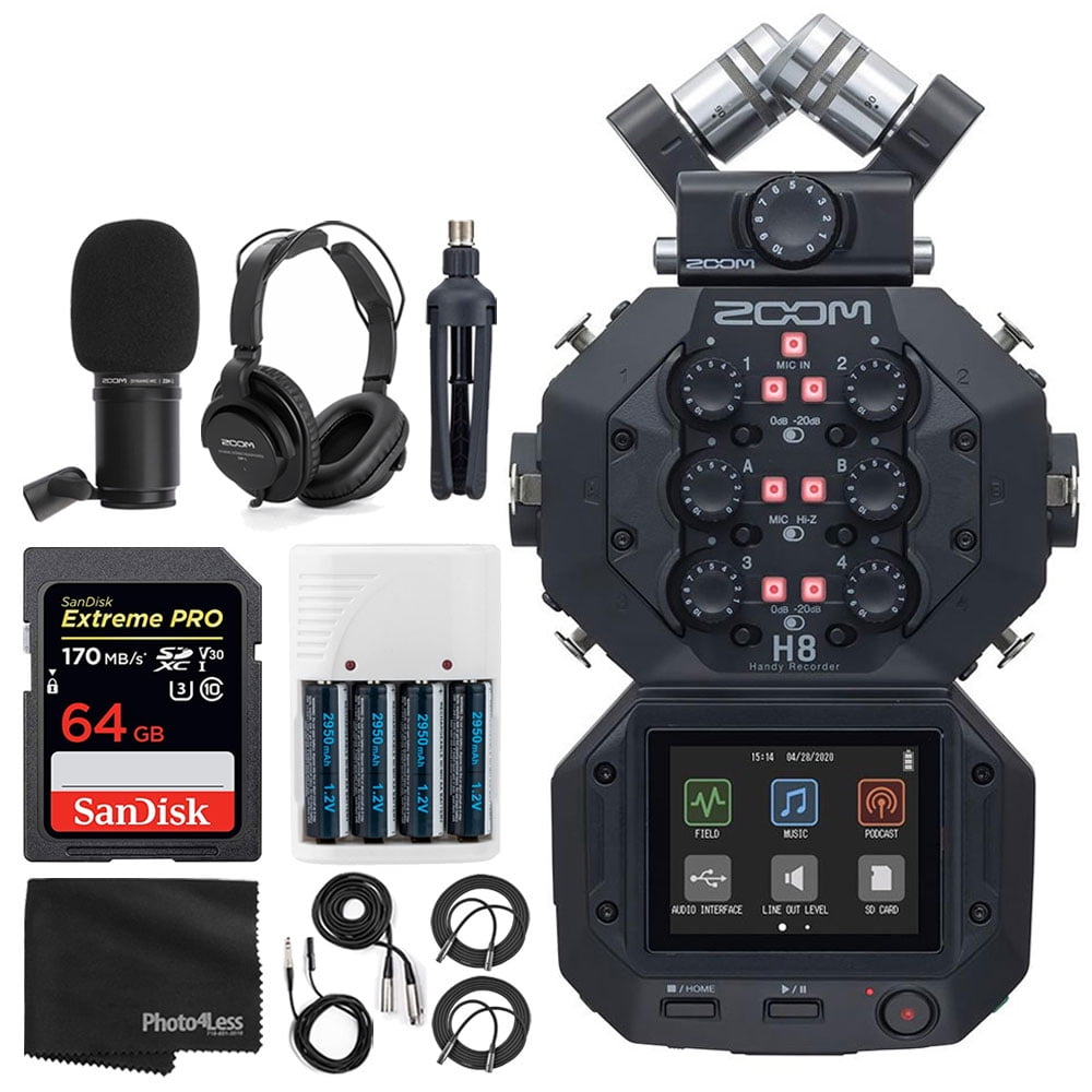 Zoom H8 8-Input / 12-Track Portable Handy Recorder For Podcasting ...