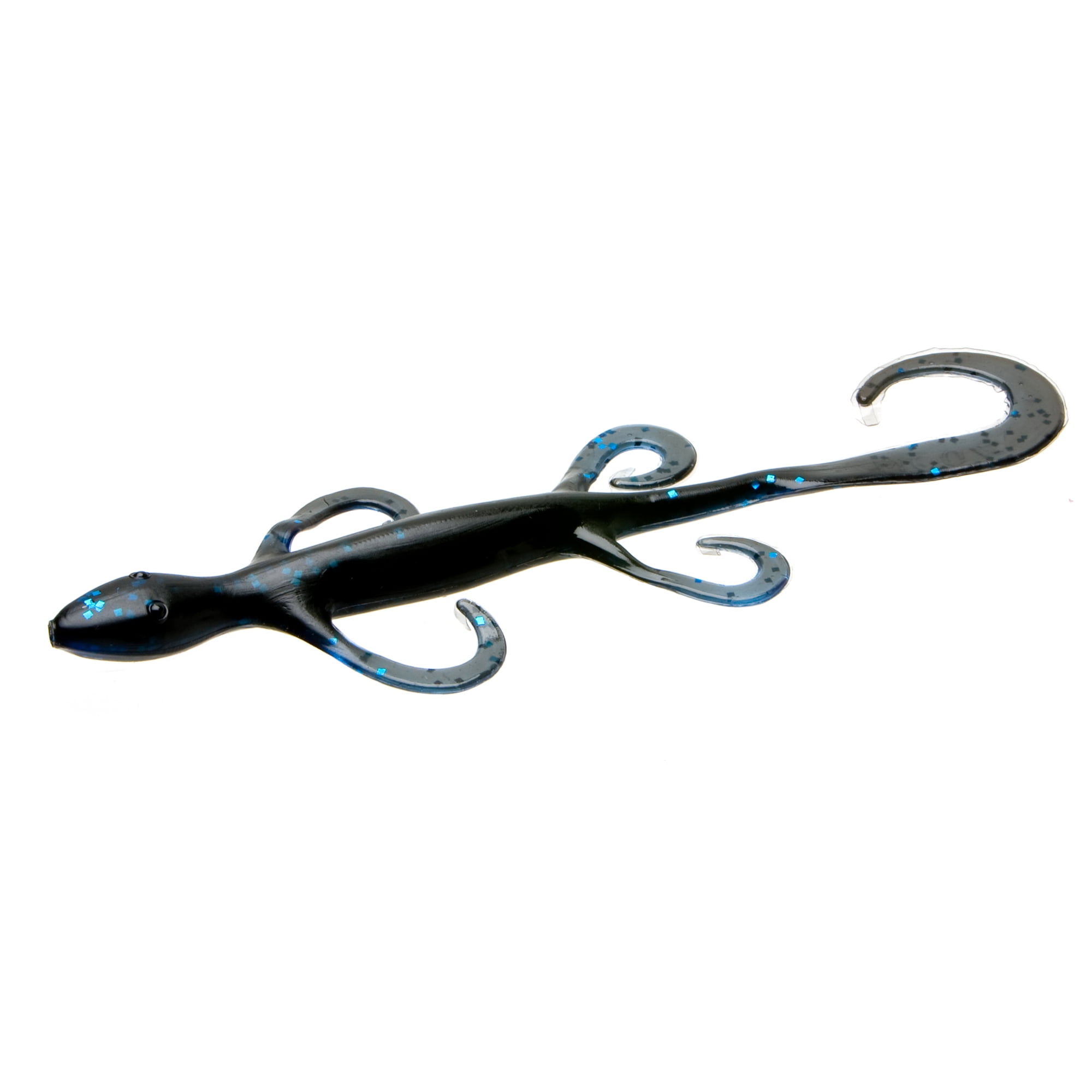 Zoom 6'' Bass Fishing Lizard Bait, Black Sapphire Soft Plastic Creature ...