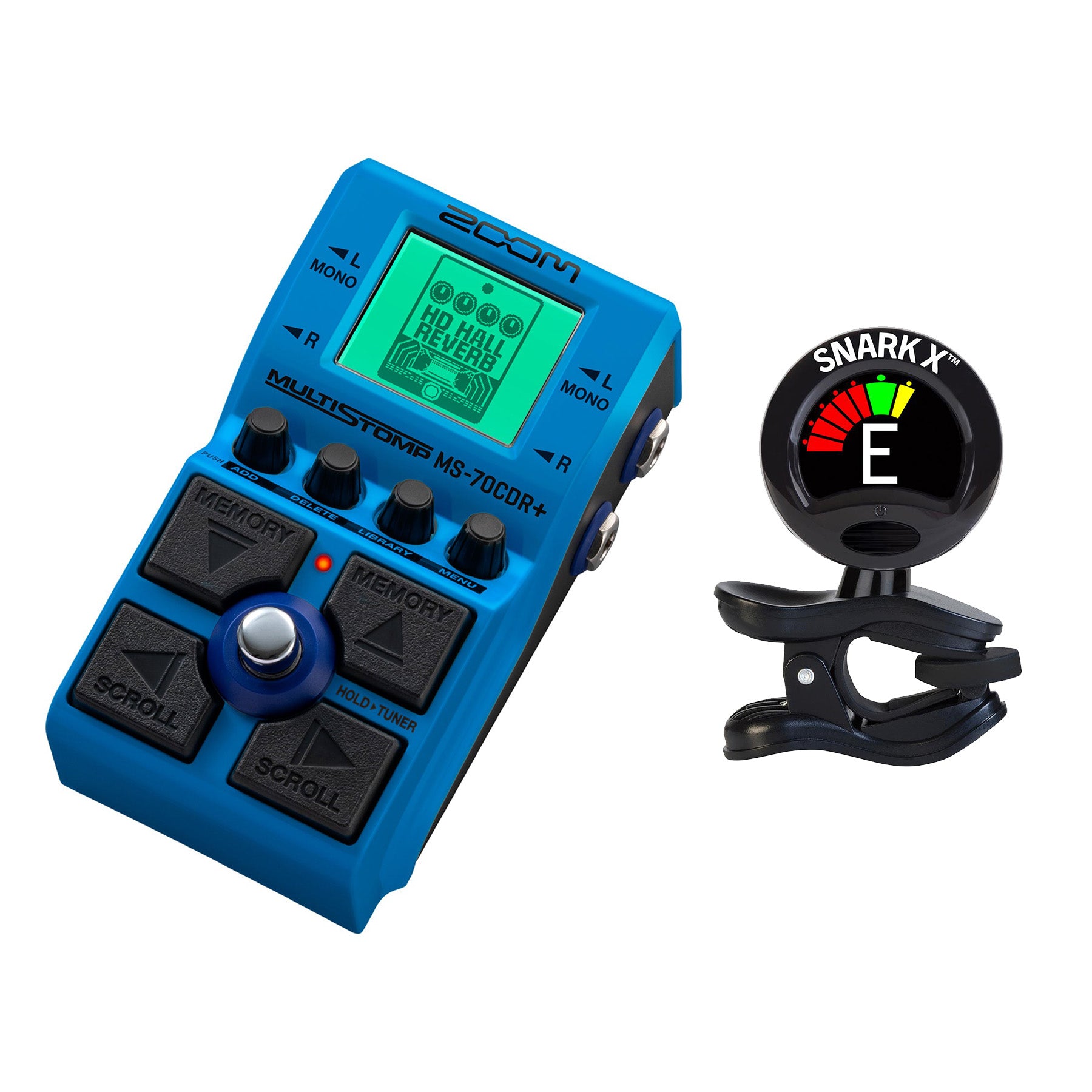 Zoom MS-70CDR+ Multistomp Pedal Bundle with Snark X Clip-On Tuner ...