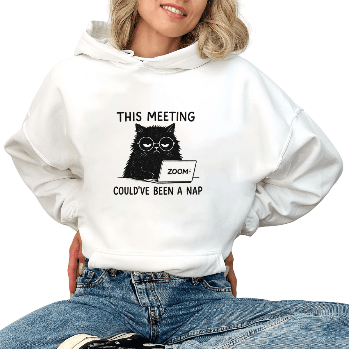 Zoom Meeting Haters Nap Enthusiasts White Oversized Sweatshirt S-2XL ...