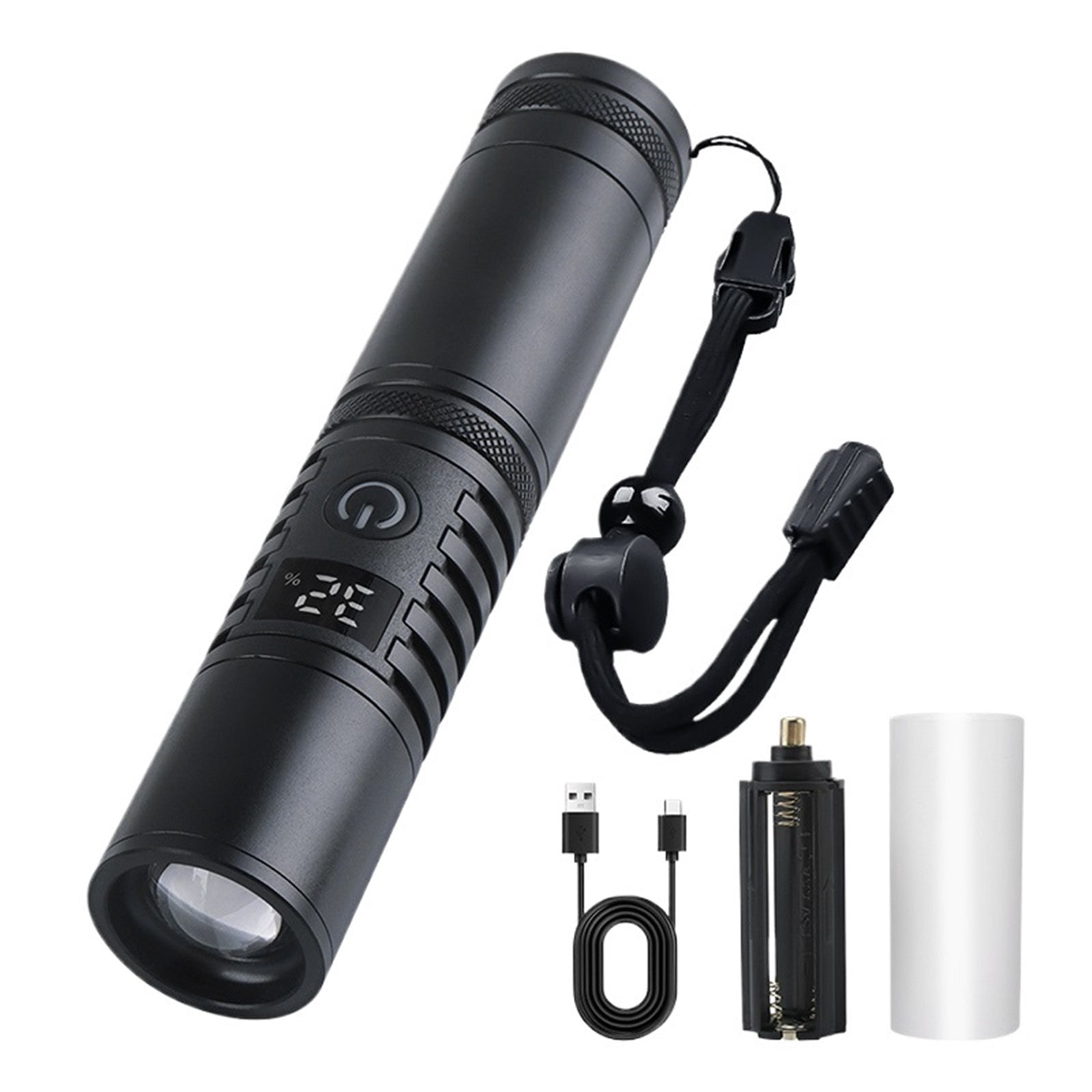 Zoom Remote Powerful Rechargeable Led Flashlight Power Display ...