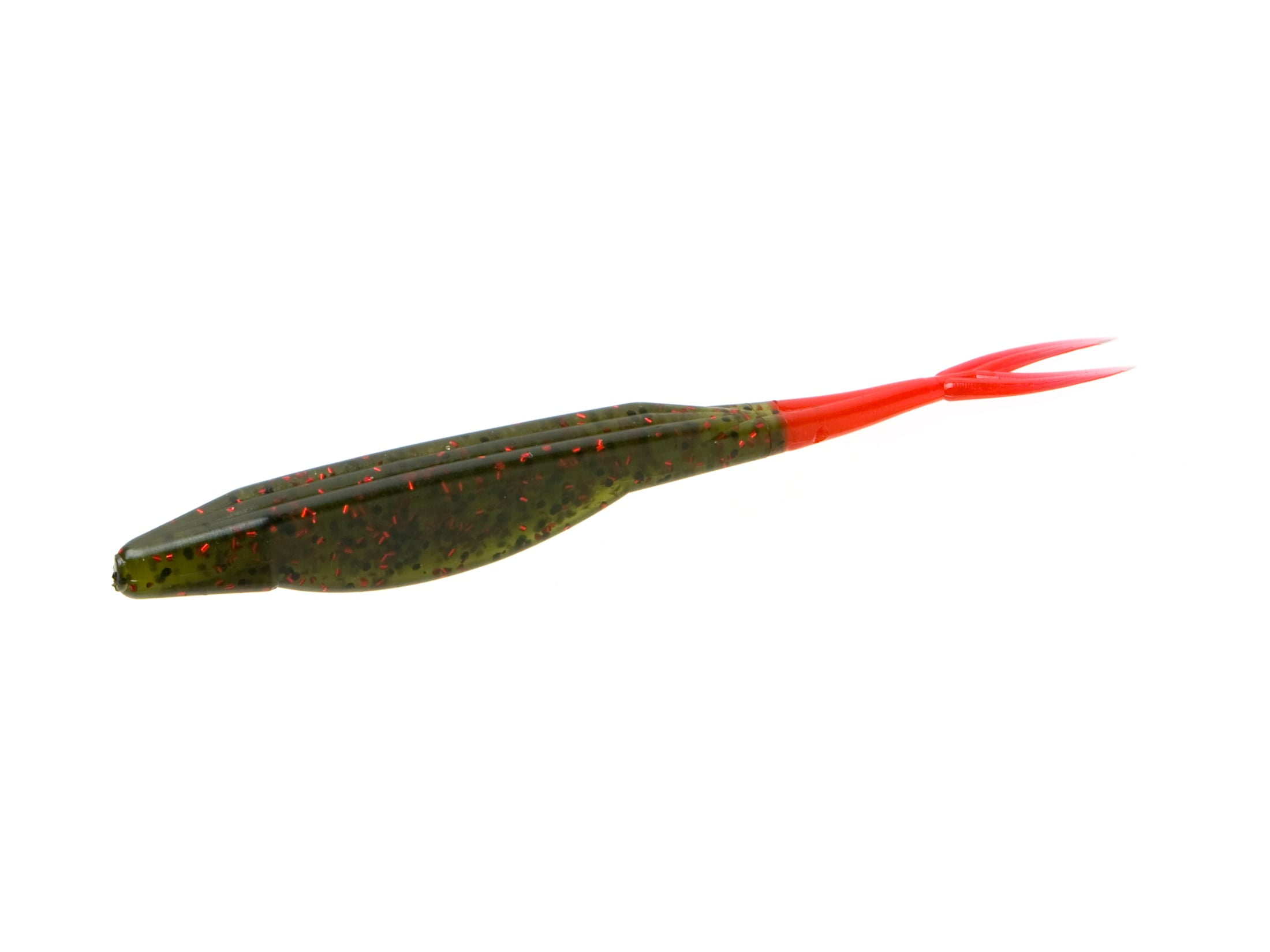 Zoom Super Fluke 5'' Avocado/Red 10pk - Walmart.com