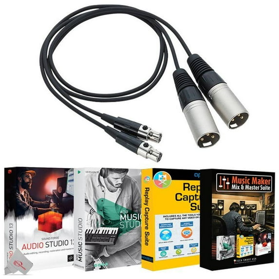 Zoom TXF-8 TA3 to XLR Cable Pair with Music Maker Mix Master Suite ...