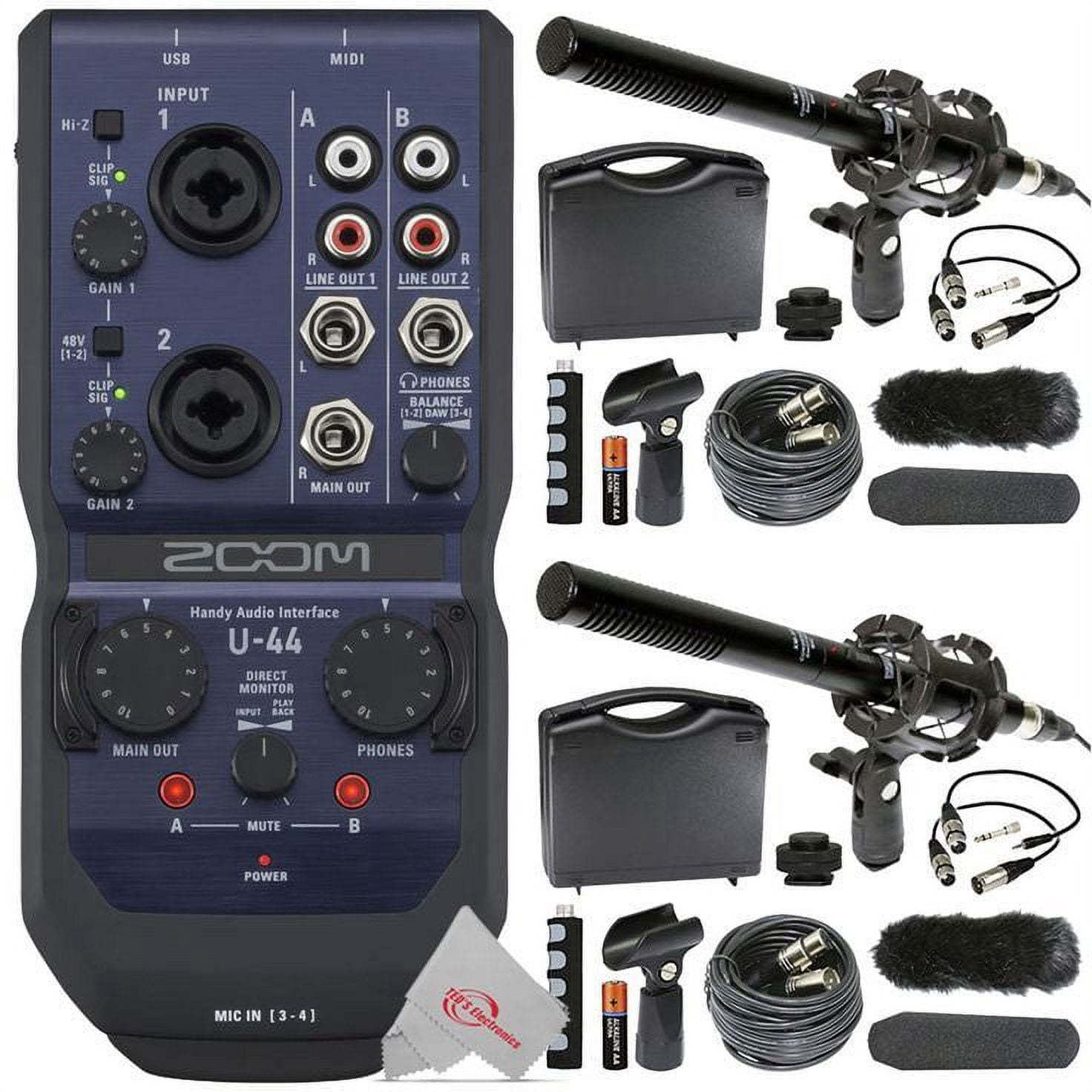 Zoom U-44 Portable 4x4 USB Handy Audio / MIDI Interface with VidPro ...