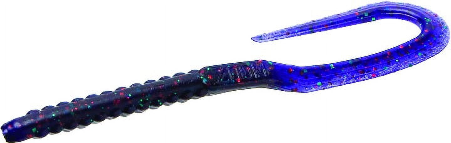 Zoom U-Tale Worm Freshwater Fishing Soft Bait, Junebug Red, 6 3/4", 20 ...