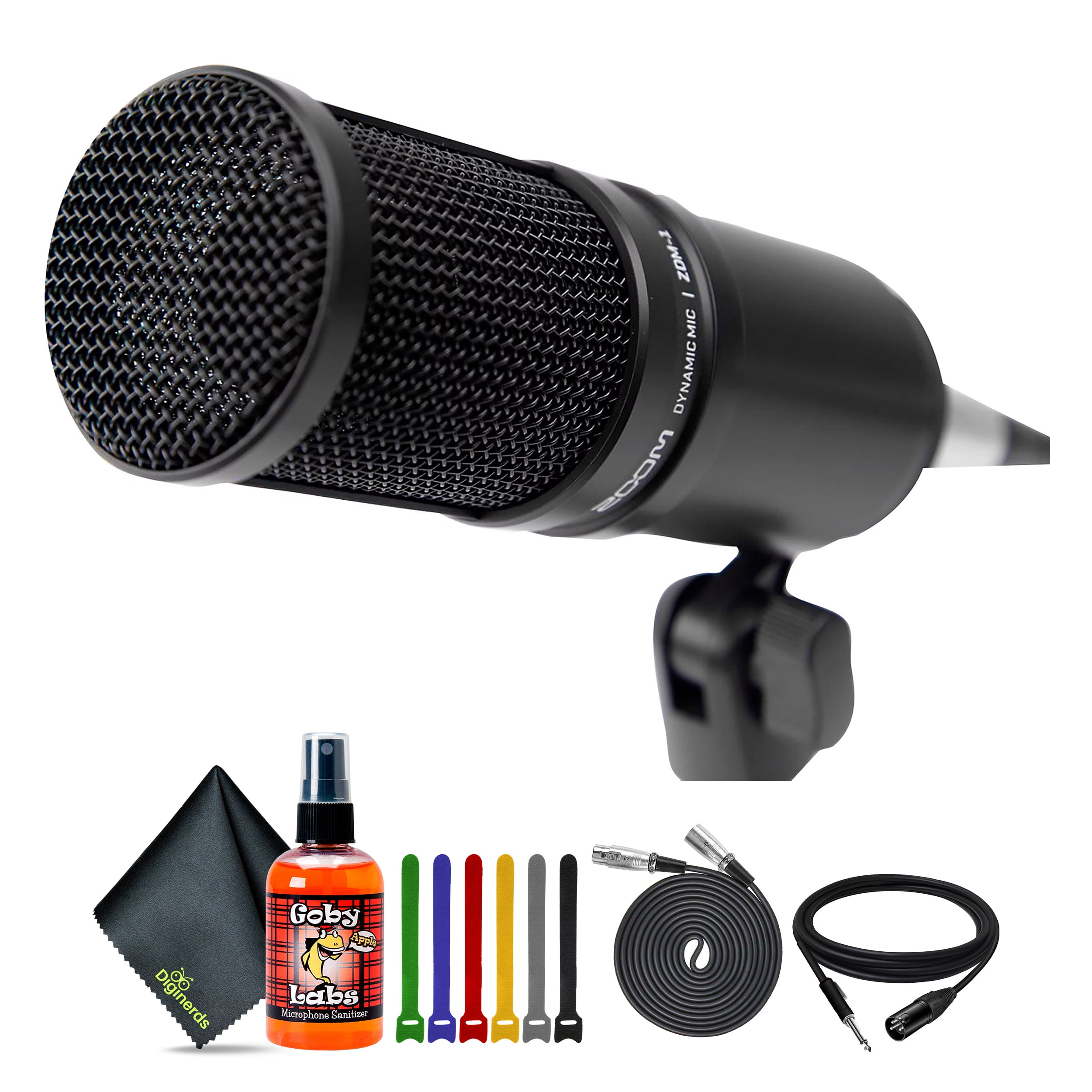Zoom ZDM-1 Dynamic Podcasting Microphone + Wire Straps + xlr to 1/4 ...