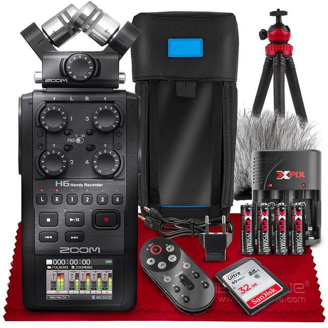 Zoom ZOOM-ZH6AB-REMOTE-KIT4343-NFBA H6 6-Input & 6-Track Portable Handy ...