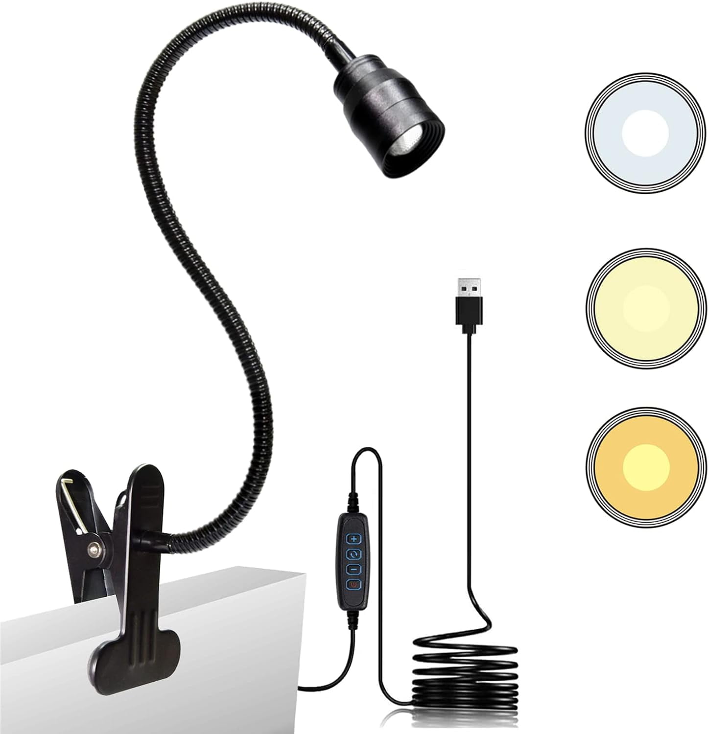 Zoomable LED Reading Lights for Bed Headboard, Clip on Spotlight Lamp ...