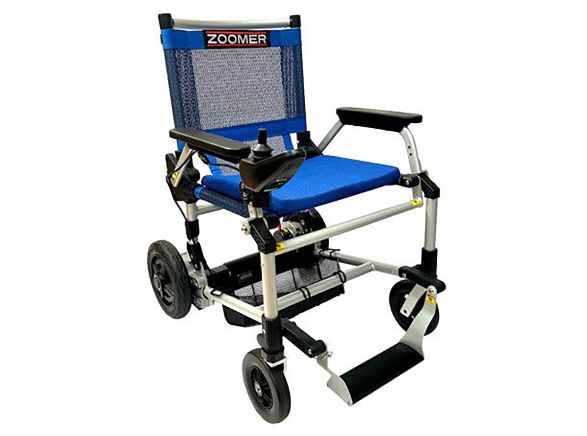 Zoomer Folding Power Chair, One-Handed Control, Blue, FDA Listed ...