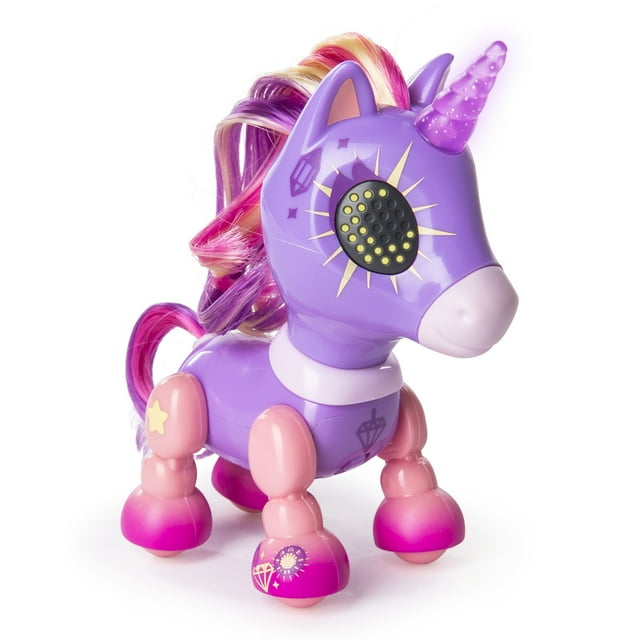 Zoomer - Zupps Tiny Unicorns, Crystal, Interactive Unicorn with Light ...