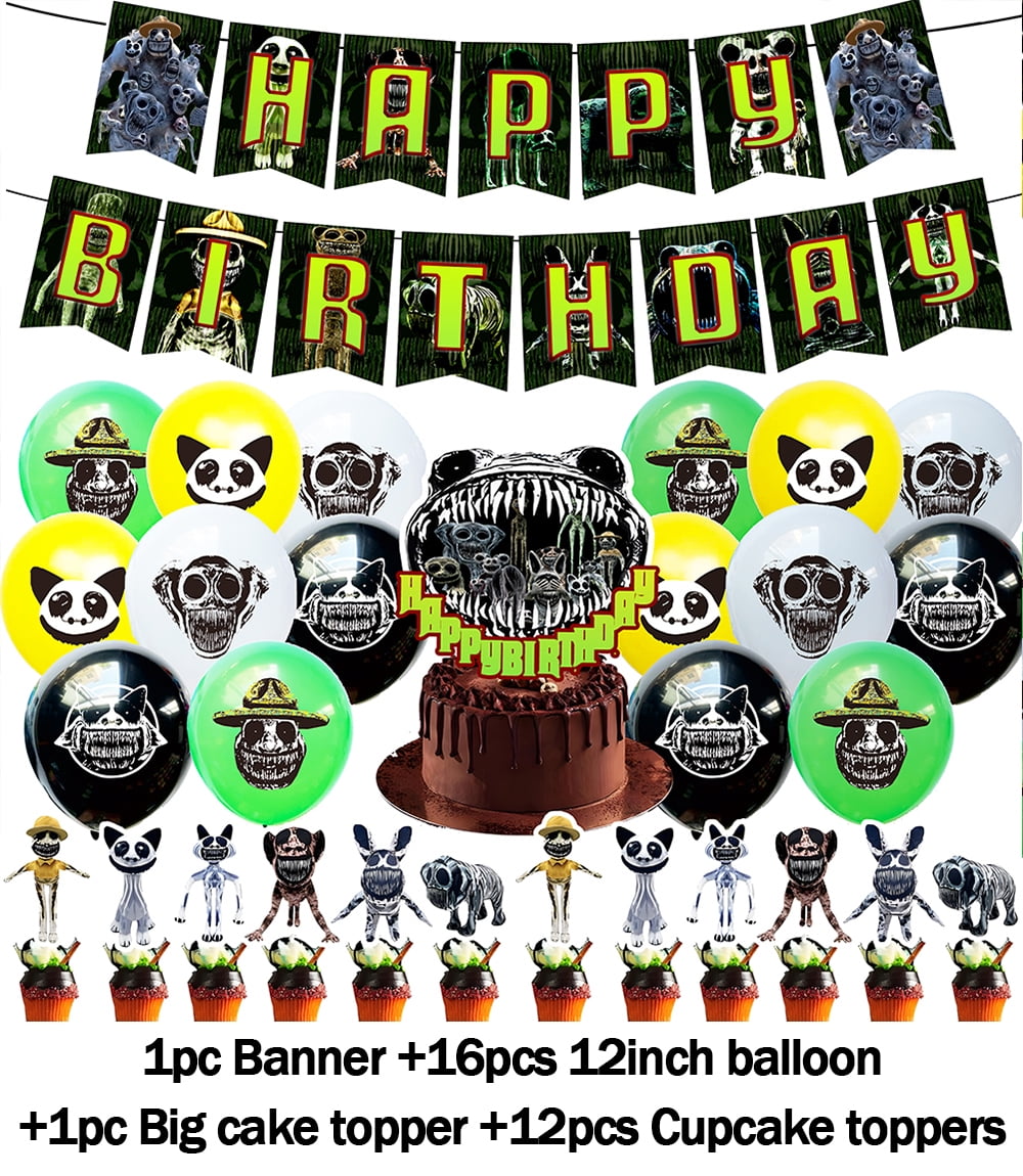Zoonomaly Theme Birthday Party Number Balloon Banner Background Cake ...