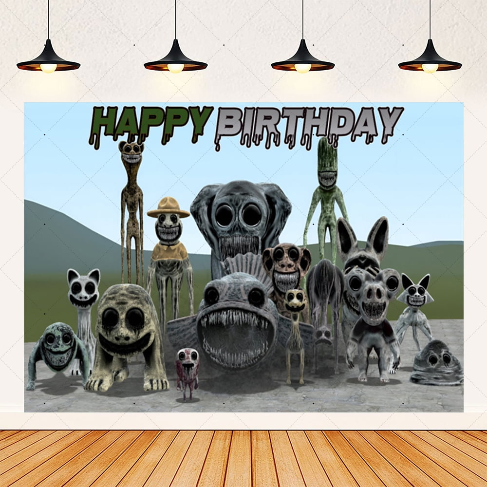 Zoonomaly Theme Birthday Party Number Balloon Banner Background Cake ...