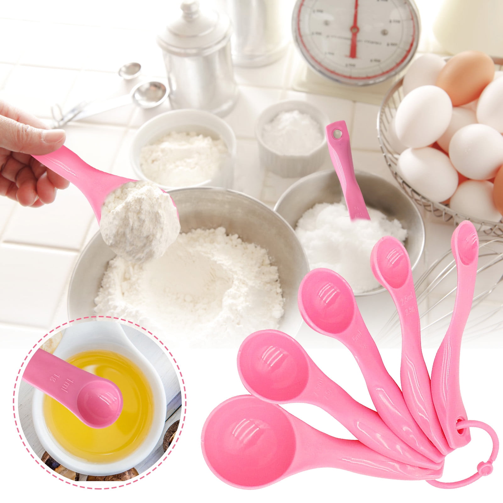 Zooraco Measuring Spoons,Plastic Set 5 Kitchen Tool Teaspoons For ...